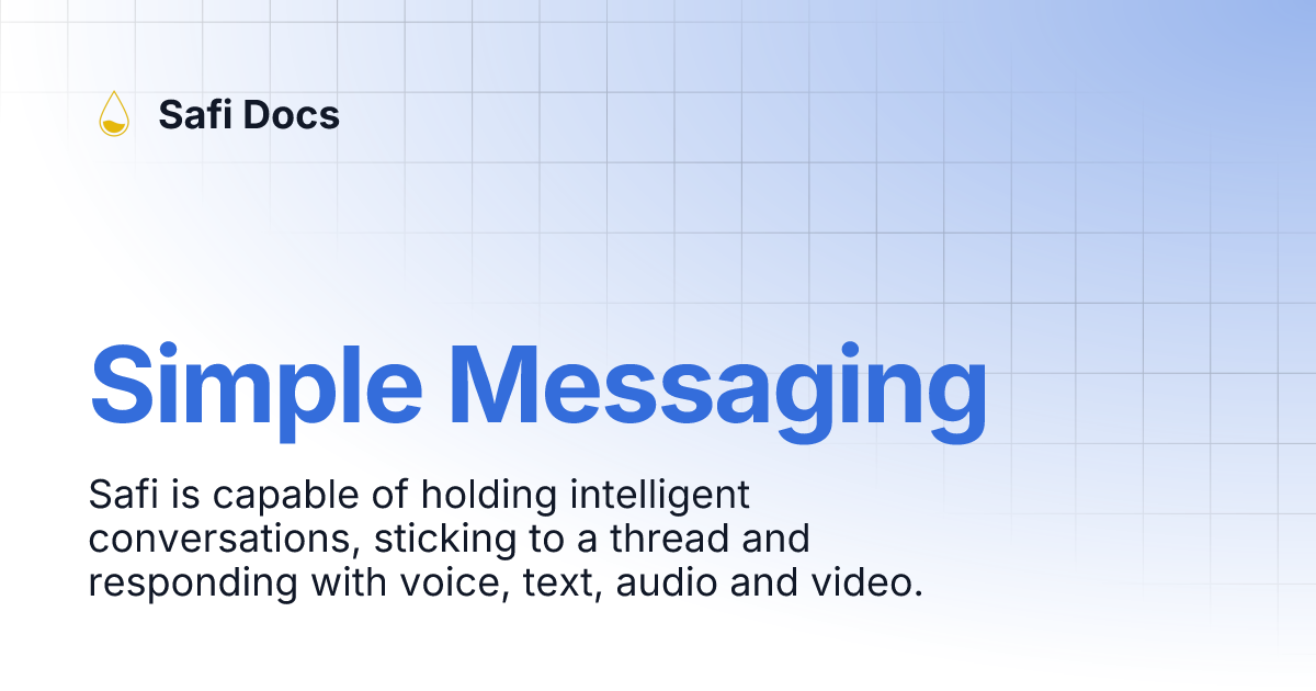 Simple Messaging | Safi Docs
